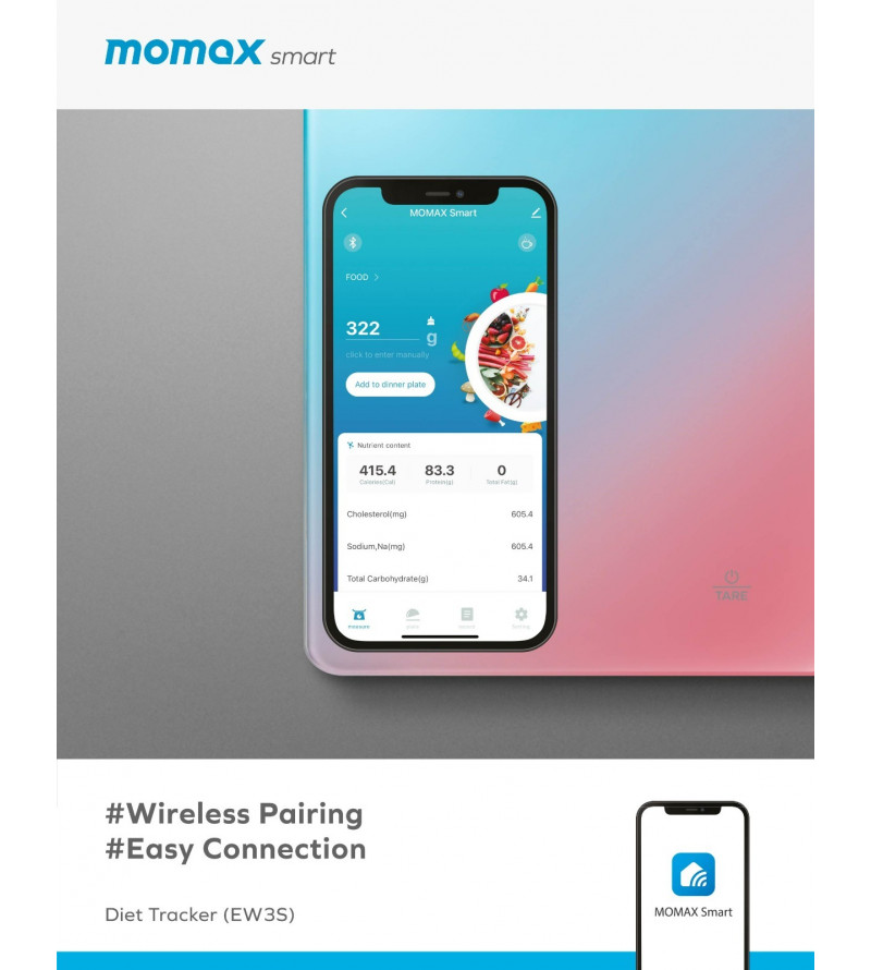 Momax Diet Tracker IoT Smart Nutrition Scale EW3S